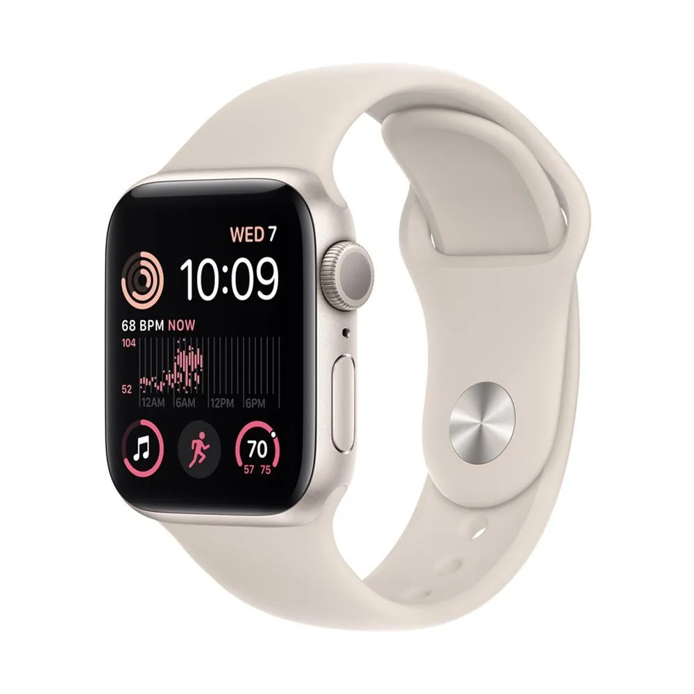 Apple Watch SE Gen 2 44mm GPS Starlight Aluminum Case with Starlight Sport Band M L MNTE3 MRE53